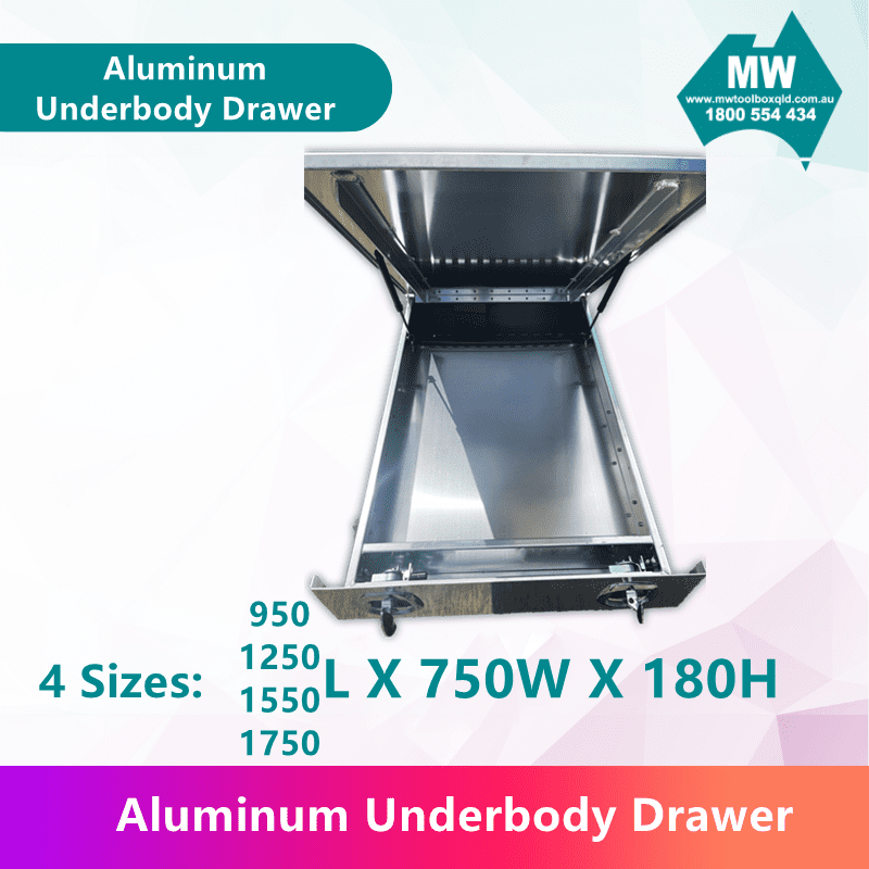 Aluminium Underbody Drawer (950mm, 1250mm, 1550mm, 1750mm) Under Tray ...